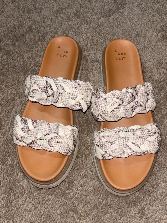 a new day | Shoes | A New Day Creamwhite Braided Doublestrap Slide ...